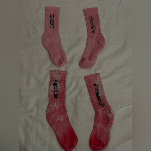 Ariana Grande | Shoes | Ariana Grande Pink Thank U Next 7 Rings Socks ...